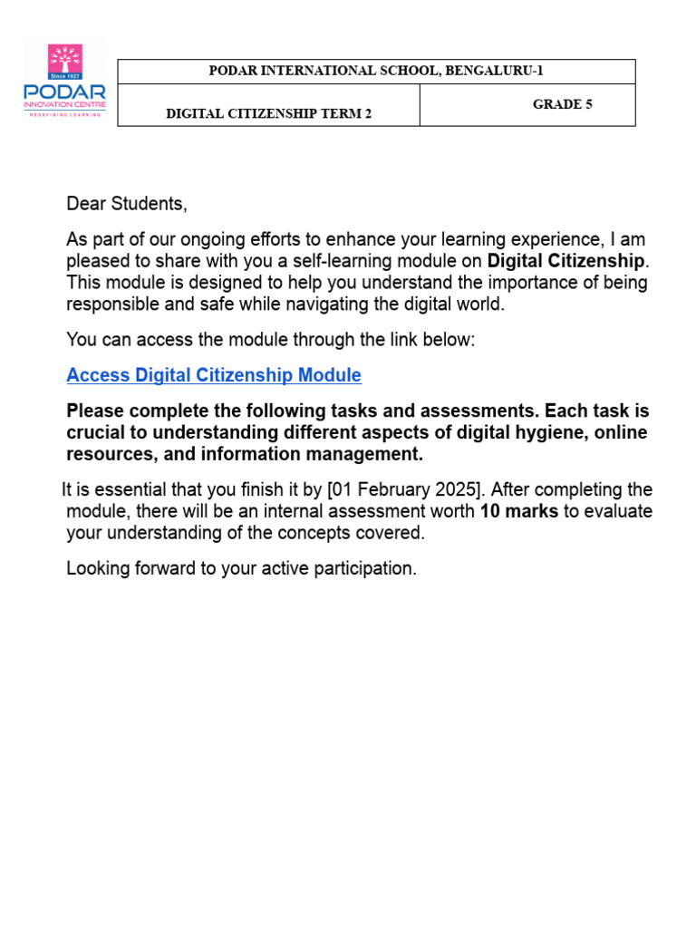 Grade 5 Digital Citizenship Module | PDF