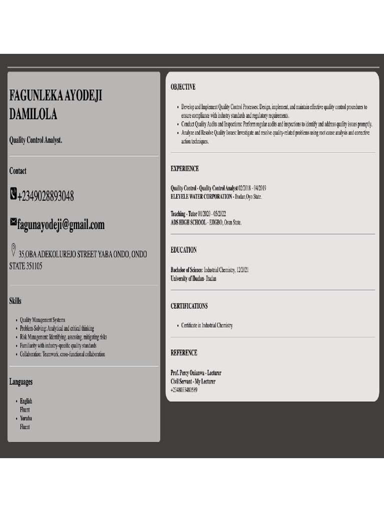 Damie's Resumé | PDF