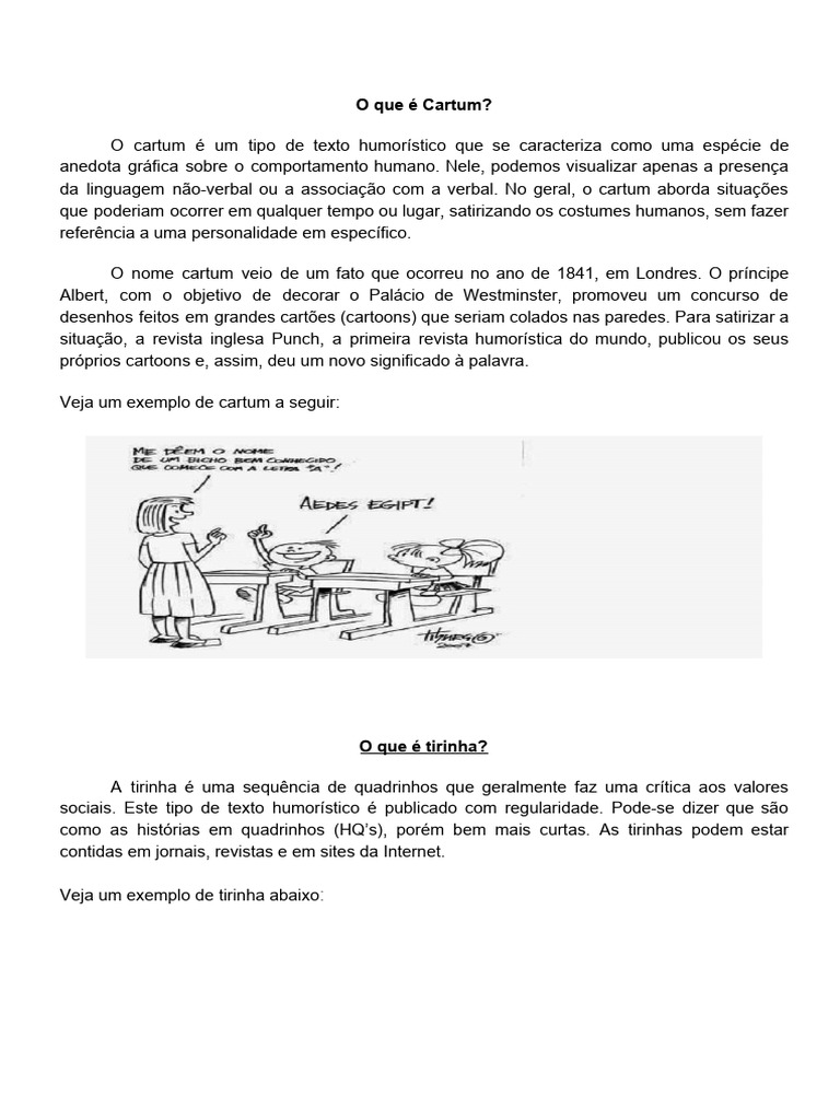 O que é Cartum e suas Características | PDF | Quadrinhos | Desenho