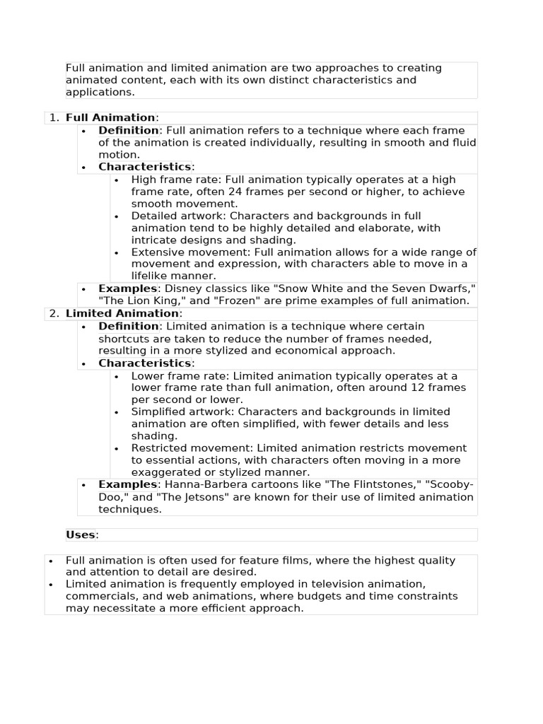 Full Animation and Parftial Animationfull Animation and Parftial ...