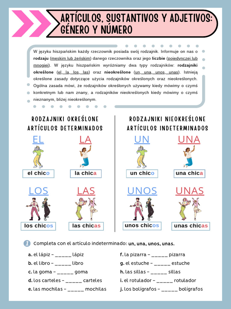 Artículos, Sustantivos y Adjetivos Genero y Número | PDF