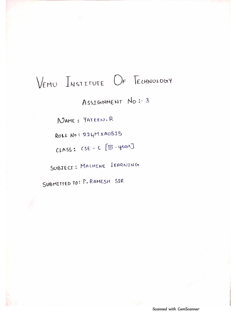 ML Assignment 3 | PDF