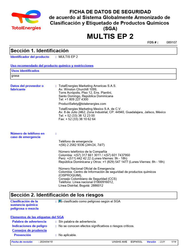 MULTIS EP 2 - 089107 - America - Spanish - 20240415 | PDF | Residuos