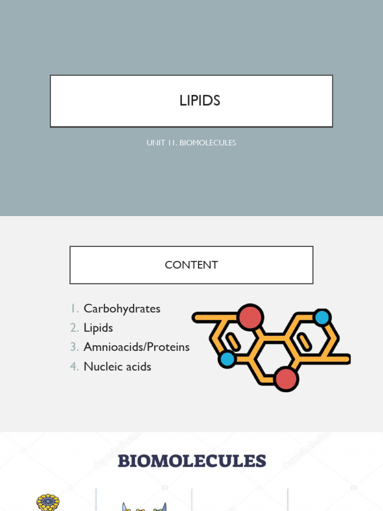 Unit II. Biomolecules - Lipids | PDF