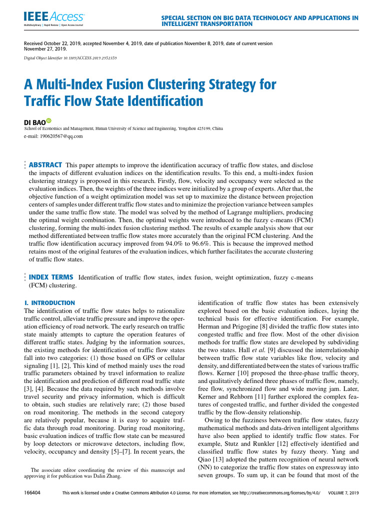 A_Multi-Index_Fusion_Clustering_Strategy_for_Traffic_Flow_State_Identification | PDF | Cluster ...