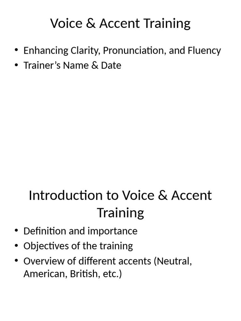 Voice Accent Training | PDF