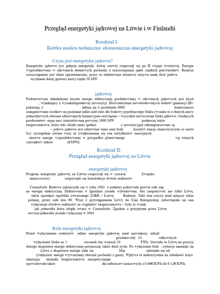 Przegl D Energetyki J Drowej Na Litwie I W Finlandii1 | PDF
