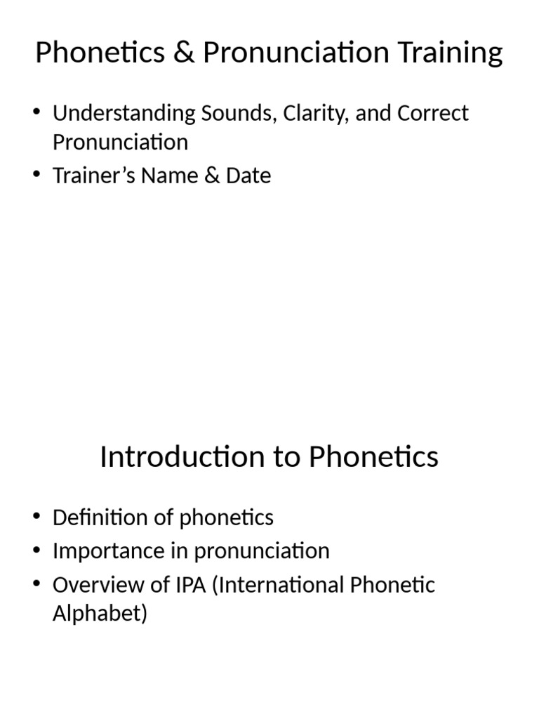 Phonetics Pronunciation Training | PDF