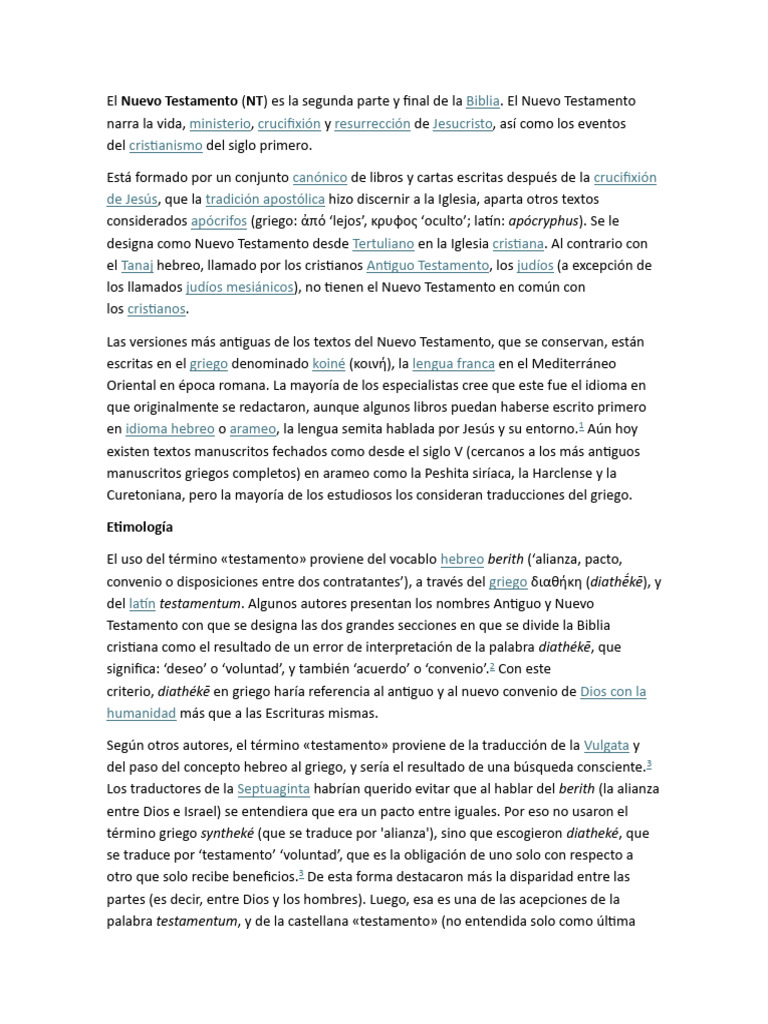 Nuevo Testamento | PDF | Nuevo Testamento | Textos Religiosos