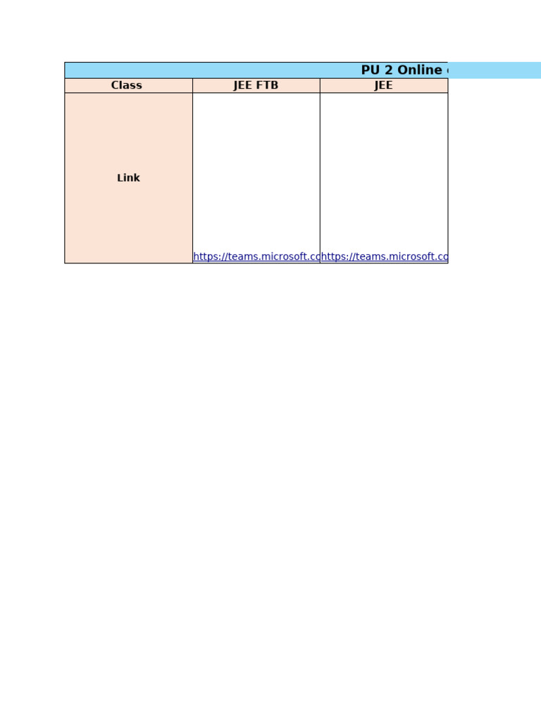 Online Class Links | PDF