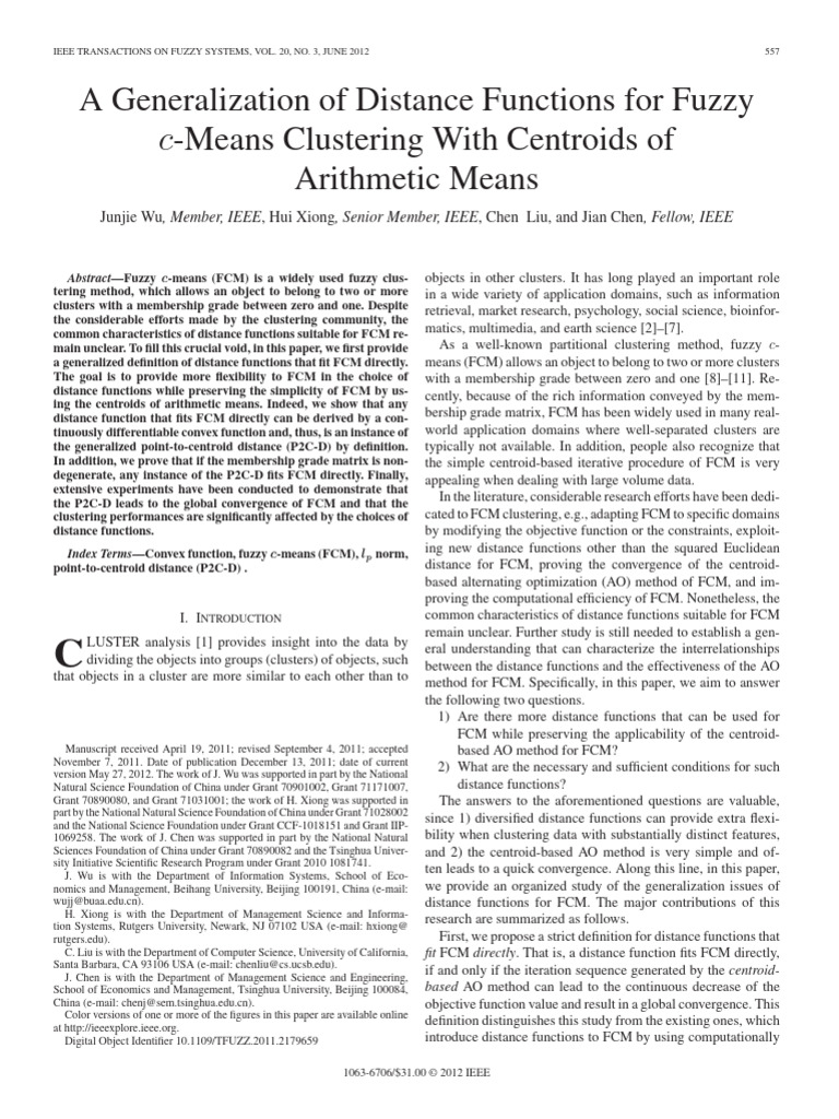 A_Generalization_of_Distance_Functions_for_Fuzzy_c_-Means_Clustering_With_Centroids_of ...