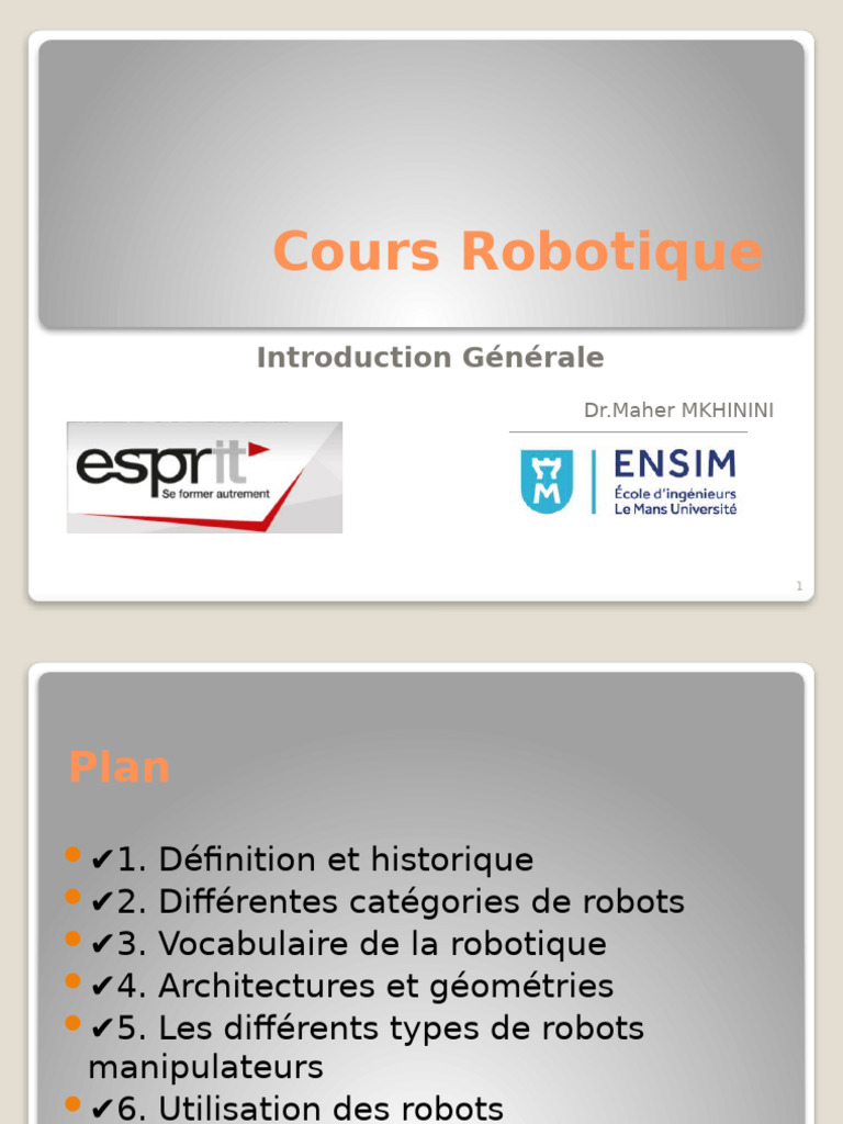 Cours Robotique | PDF | Robotique | Machine