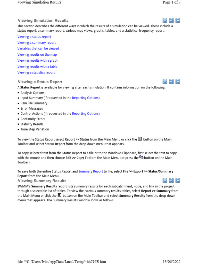 Viewing Simulation Results and Reports | PDF | Discharge (Hydrology ...