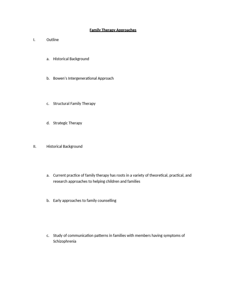 Family Therapy Approaches Overview | PDF | Family Therapy | Family