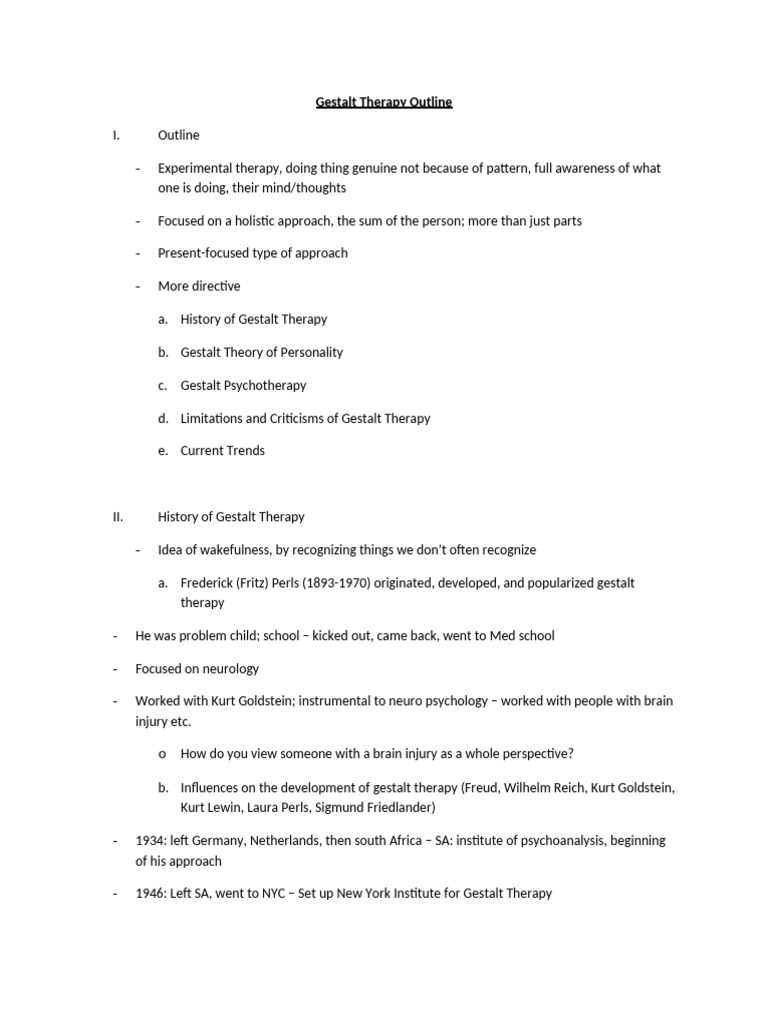 Gestalt Therapy: Key Concepts and Layers | PDF | Gestalt Therapy ...