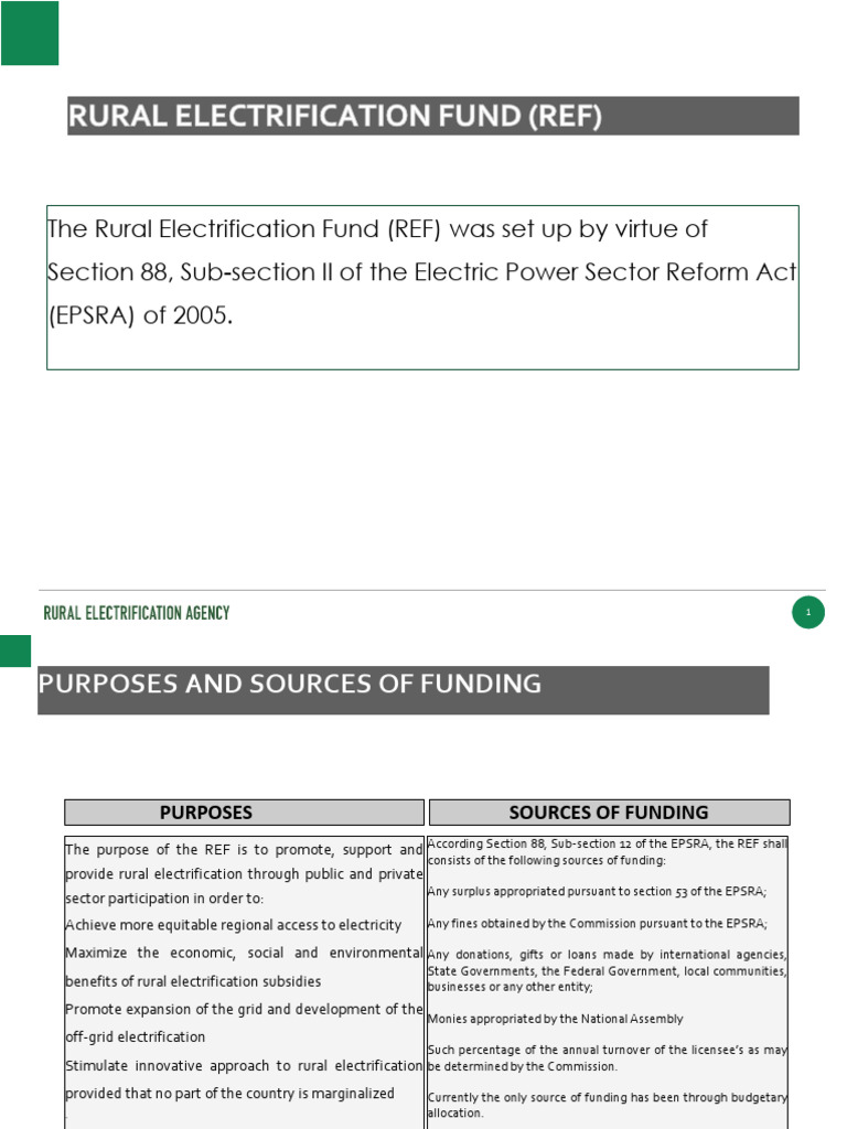 Rural Electrification Fund | PDF | Rural Electrification | Economies