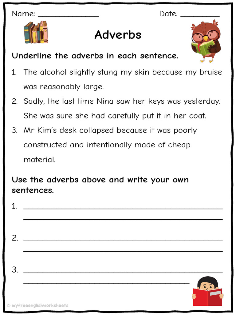 Adverbs-Worksheet-8-Underline-Rewrite | PDF