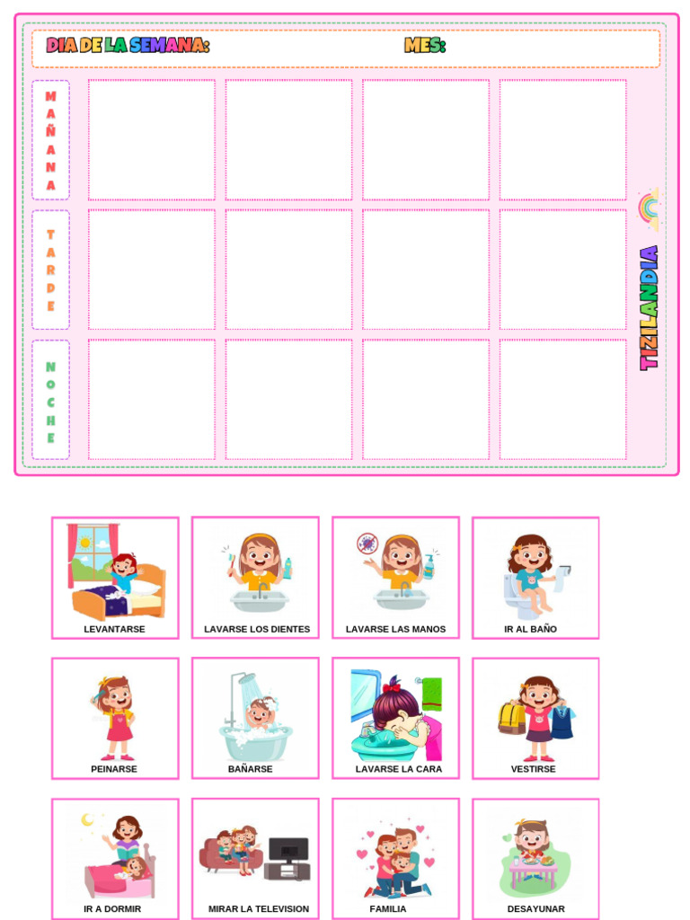 Niña - Agenda Visual y Pictogramas | PDF