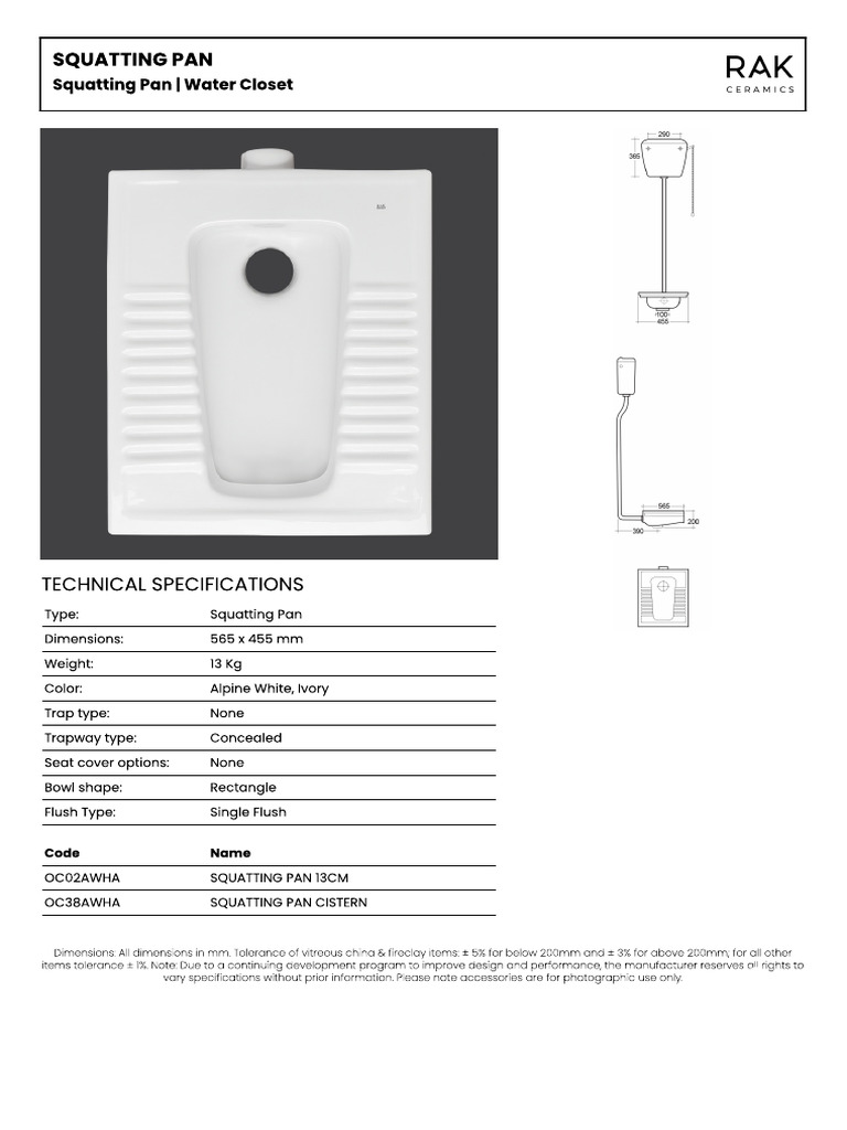Squatting Pan Squatting Pan Wcistern 13cm | PDF