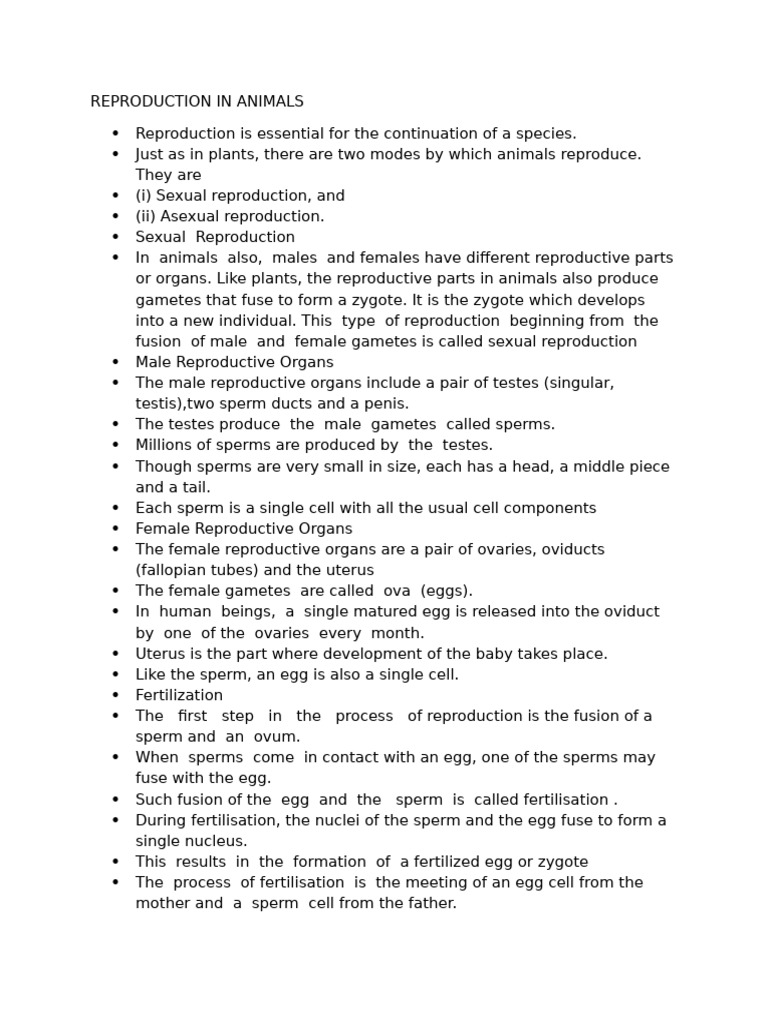 Reproduction in Animals | PDF | Reproductive System | Sexual Reproduction