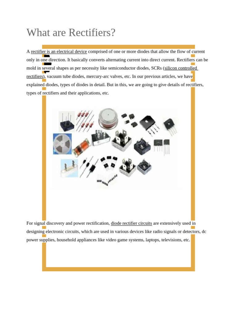 What Are Rectifiers? | PDF