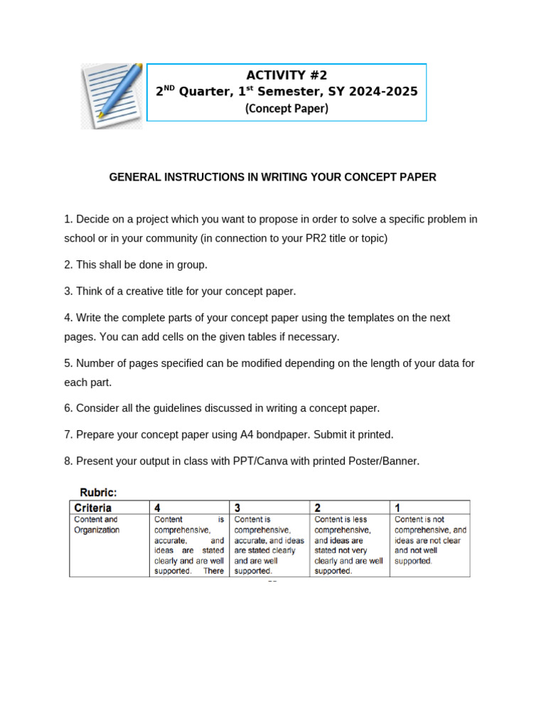 2.6 Parts of Concept Paper Templates 1 | PDF