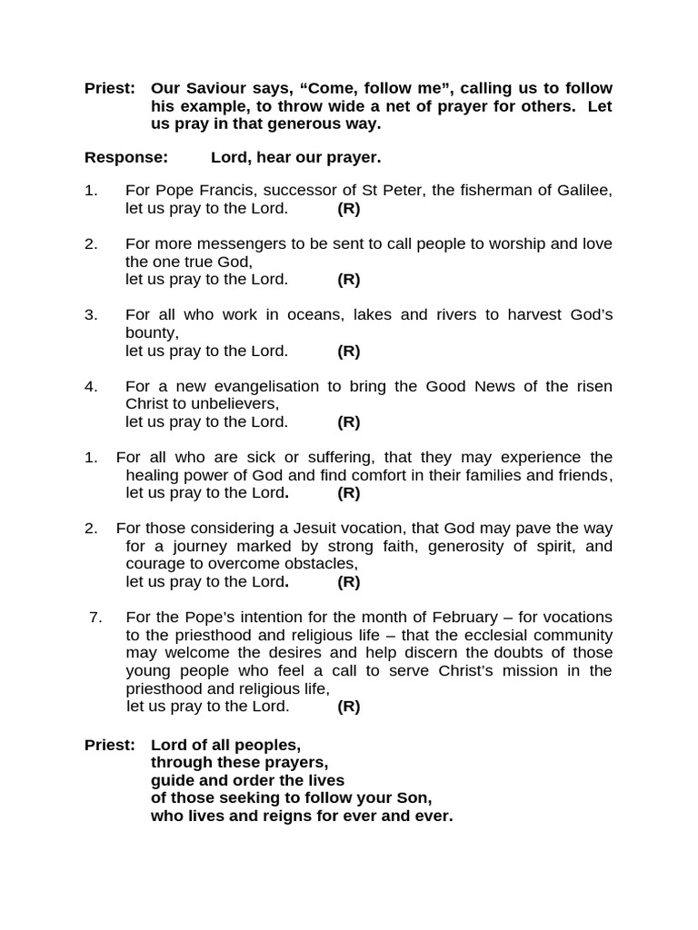 GENERAL INTERCESSIONS & Announcements 08022025 | PDF | Prayer | Jesus