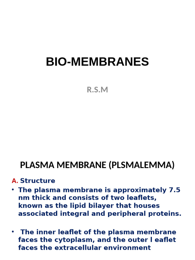 Plasma Membrane Structure and Functions | PDF | Cell Membrane | Biological Membrane
