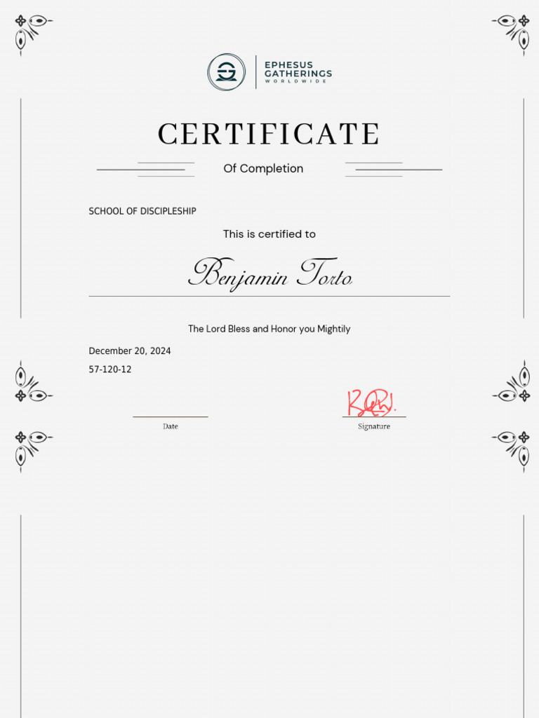 Nii Obodai School of Discipleship Ephesus Gatherings Worldwide Schools | PDF