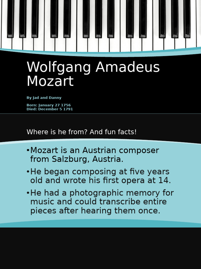 Mozart: Life, Works, and Fun Facts | PDF | Wolfgang Amadeus Mozart ...