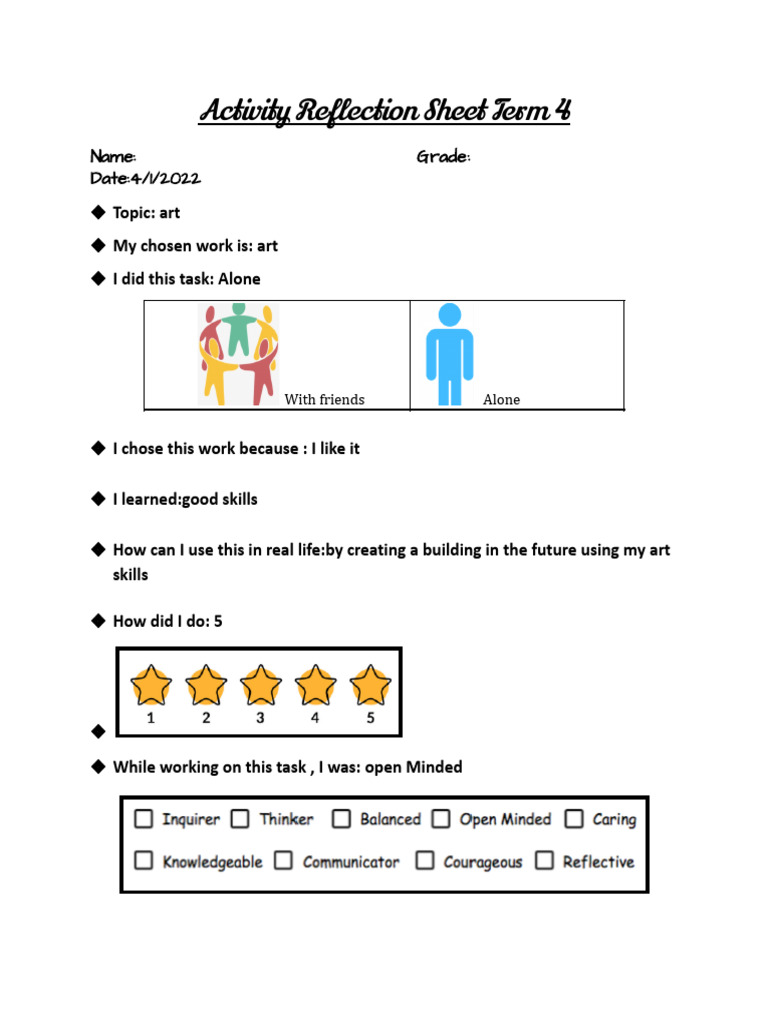 Term4_Activity Reflection Sheet | PDF
