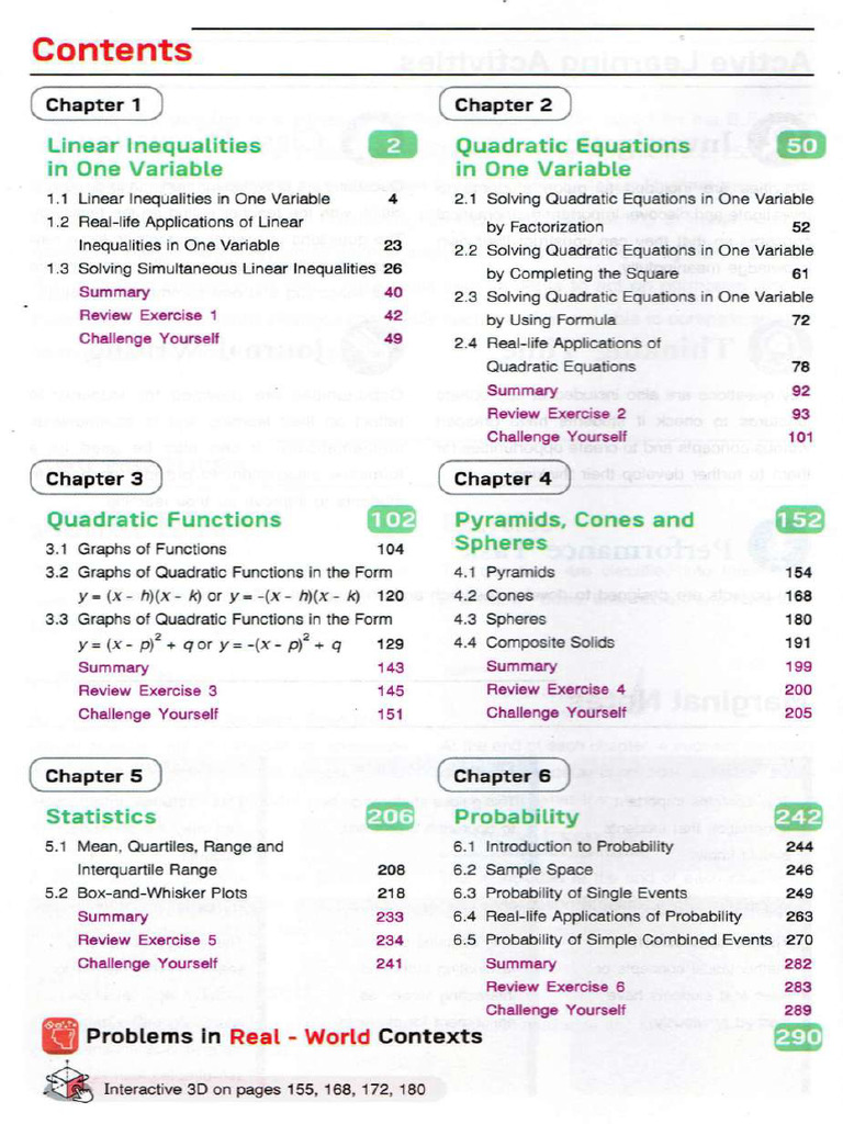 Summary Math Book III A - Compressed | PDF