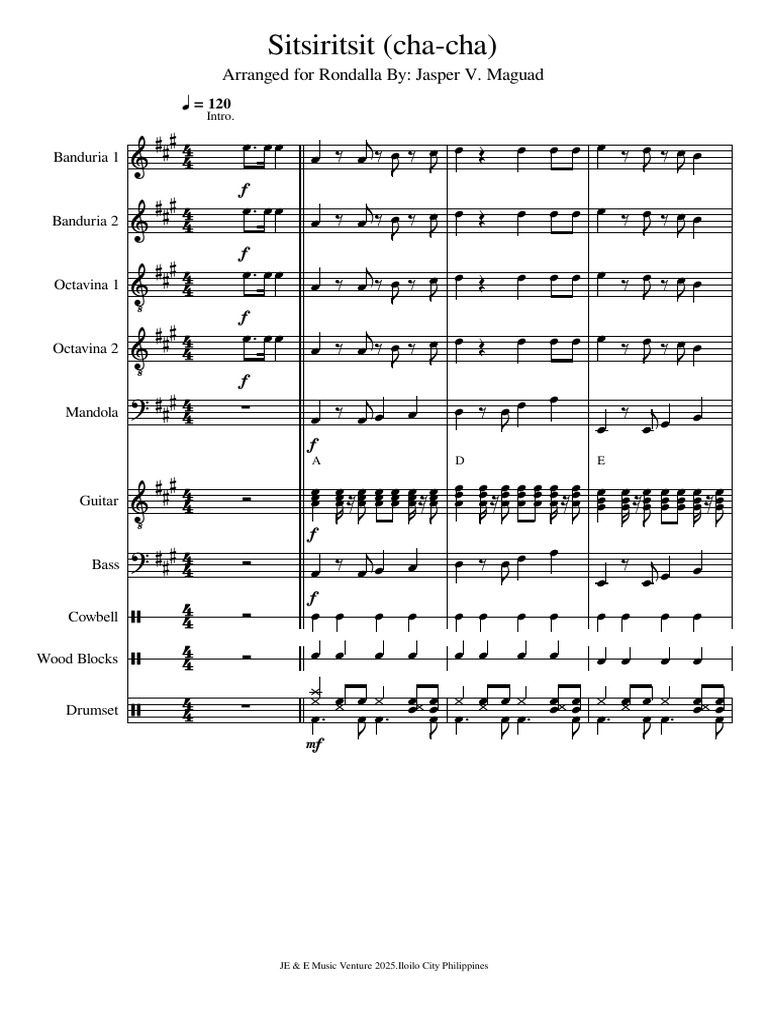 Sitsiritsit Cha Cha Rondalla | PDF | Musical Instruments | Necked Lutes
