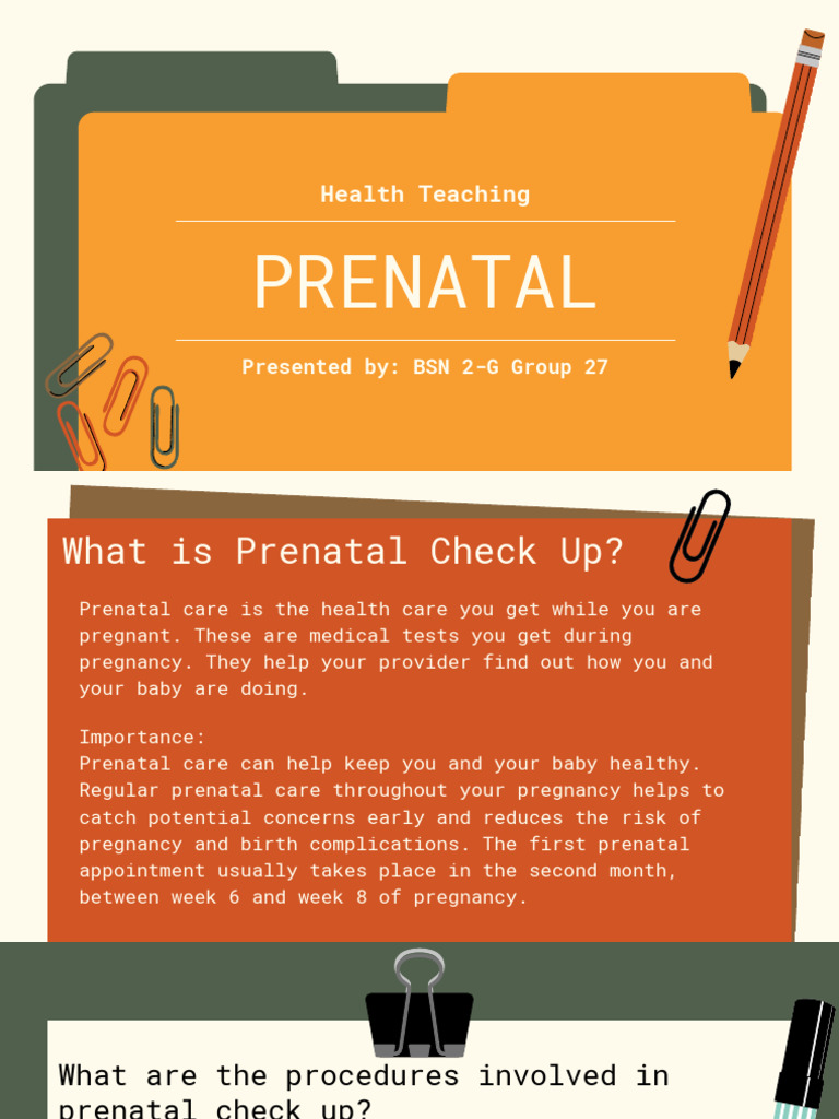 Prenatal Health Teaching | PDF | Pregnancy | Prenatal Development