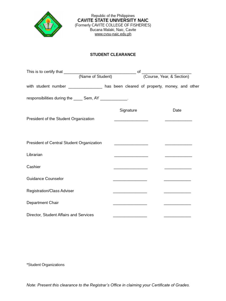 Student Clearance | PDF
