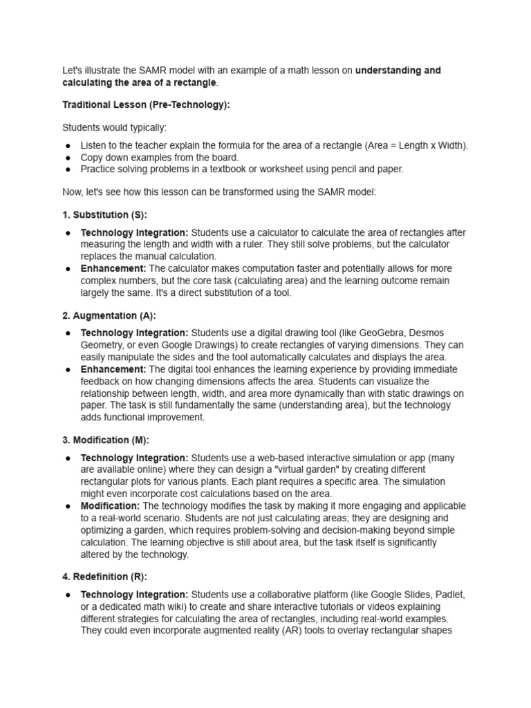 Transforming Math with SAMR Model | PDF | Area