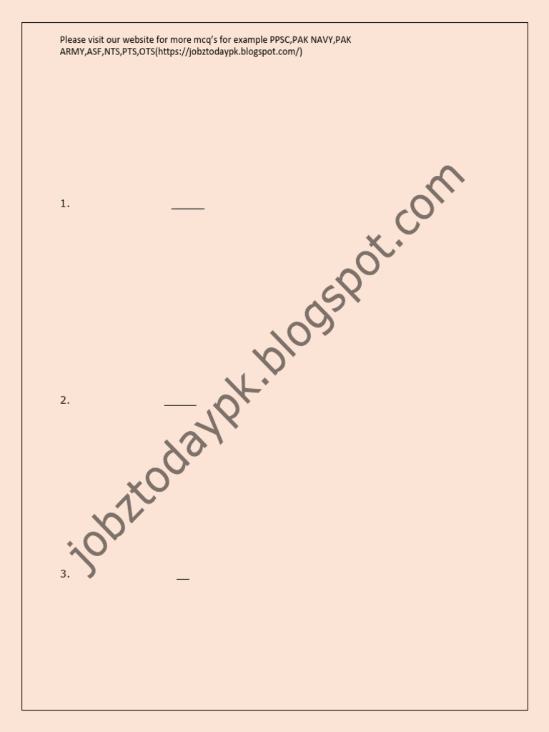 ASF Past Paper MCQs and Answers | PDF | Quran | Islam