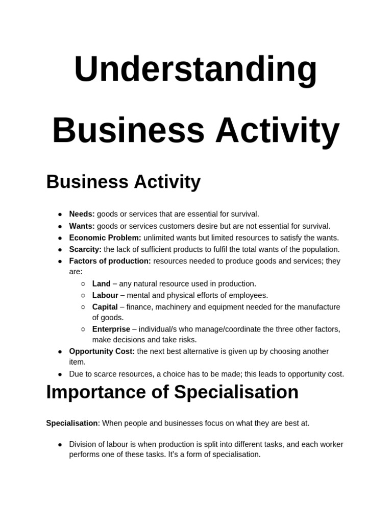 Understanding Business Activity | PDF | Franchising | Business