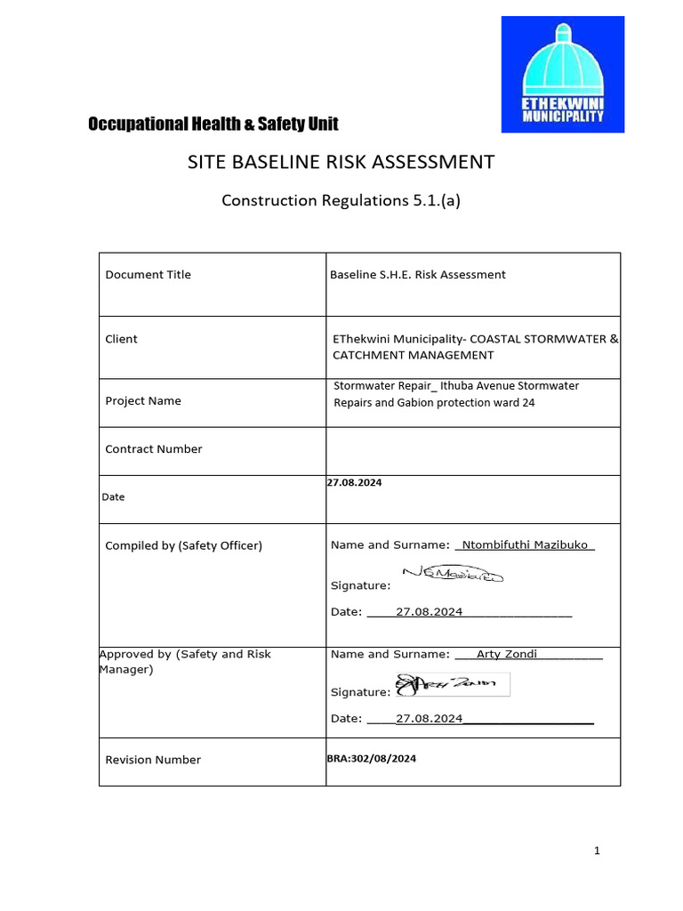 1D 30058 - Baseline Risk Assessment | PDF | Risk | Risk Assessment