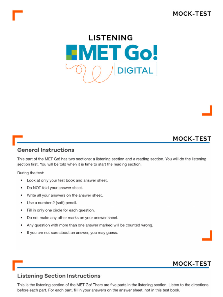 MET Go - Listening | PDF