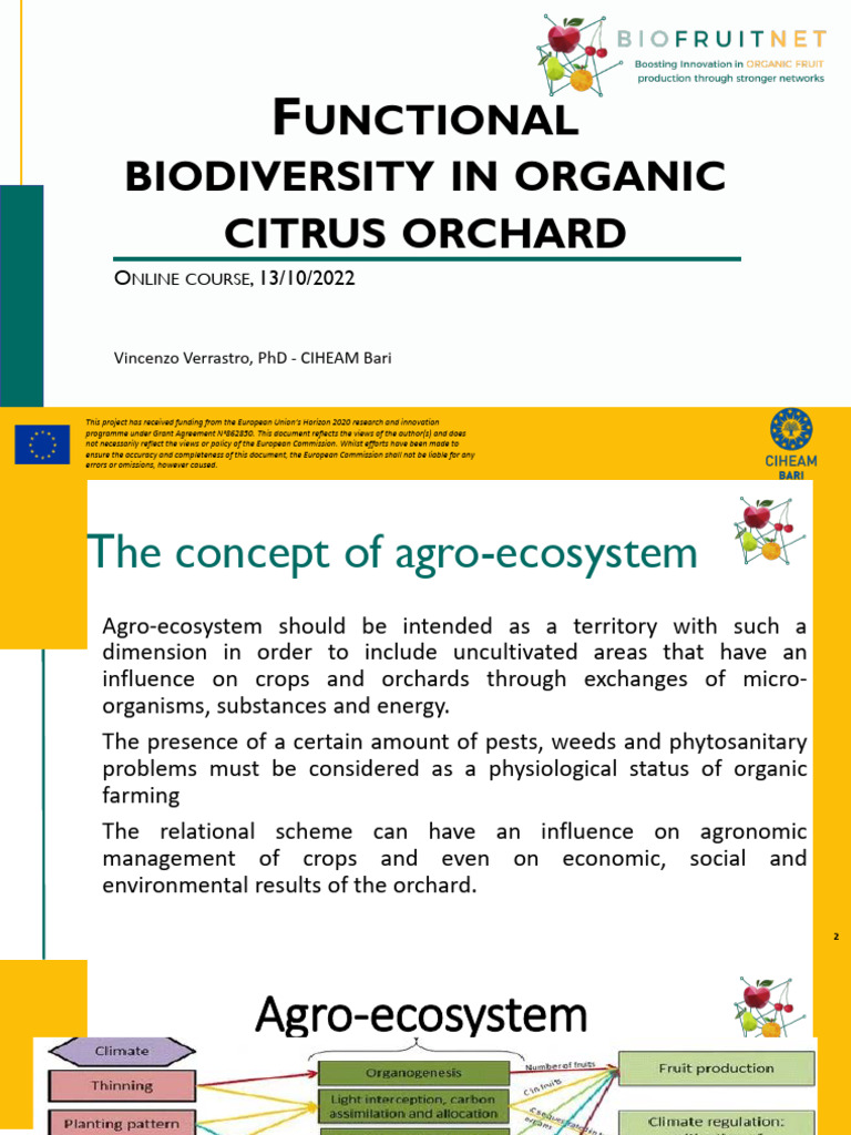 TU1 Functional Biodiversity in Organic Citrus Orchard Online Course ...