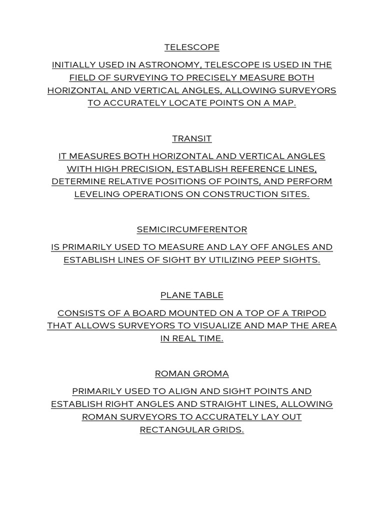 Surveying Instt Uses | PDF