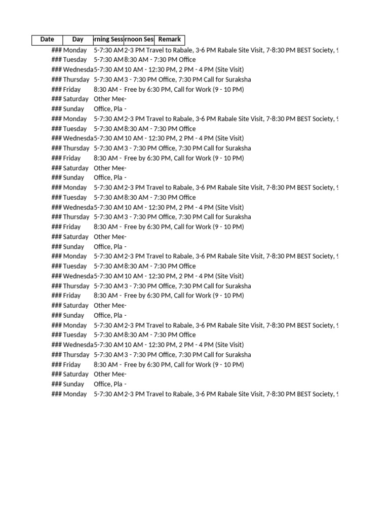 PMC Visit Schedule Feb Mar 2025 | PDF