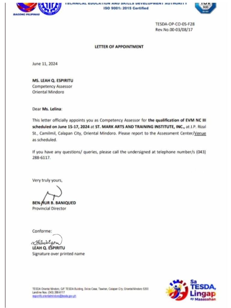 Letter of Appointment | PDF