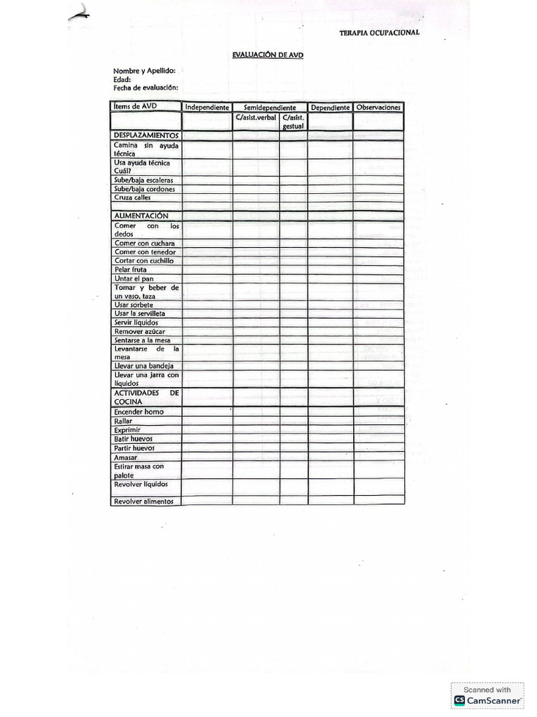 Evaluacion AVD | PDF