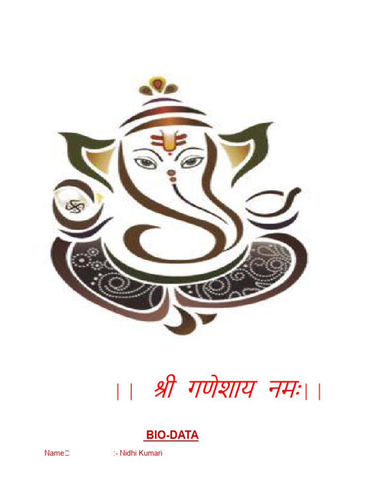 Bio-Data: Name:-Nidhi Kumari | PDF