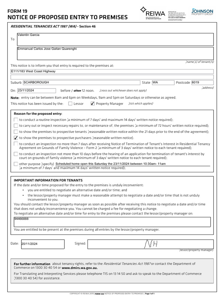 Form 19 - Notice of Proposed _E111_183 West Coast Highway, SCARBOROUGH ...