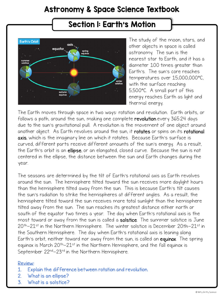 Section 1 Earths Motion 2 | PDF | Earth | Sun