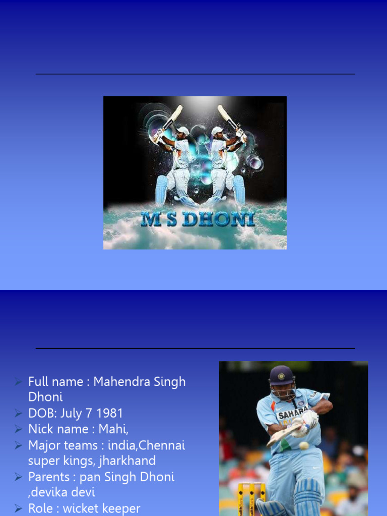 MS Dhoni: Cricket Leadership and Legacy | PDF