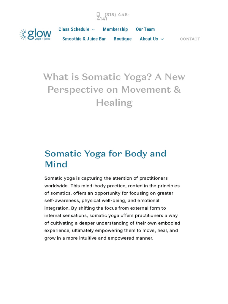What Is Somatic Yoga - A New Perspective On Movement & Healing | PDF ...